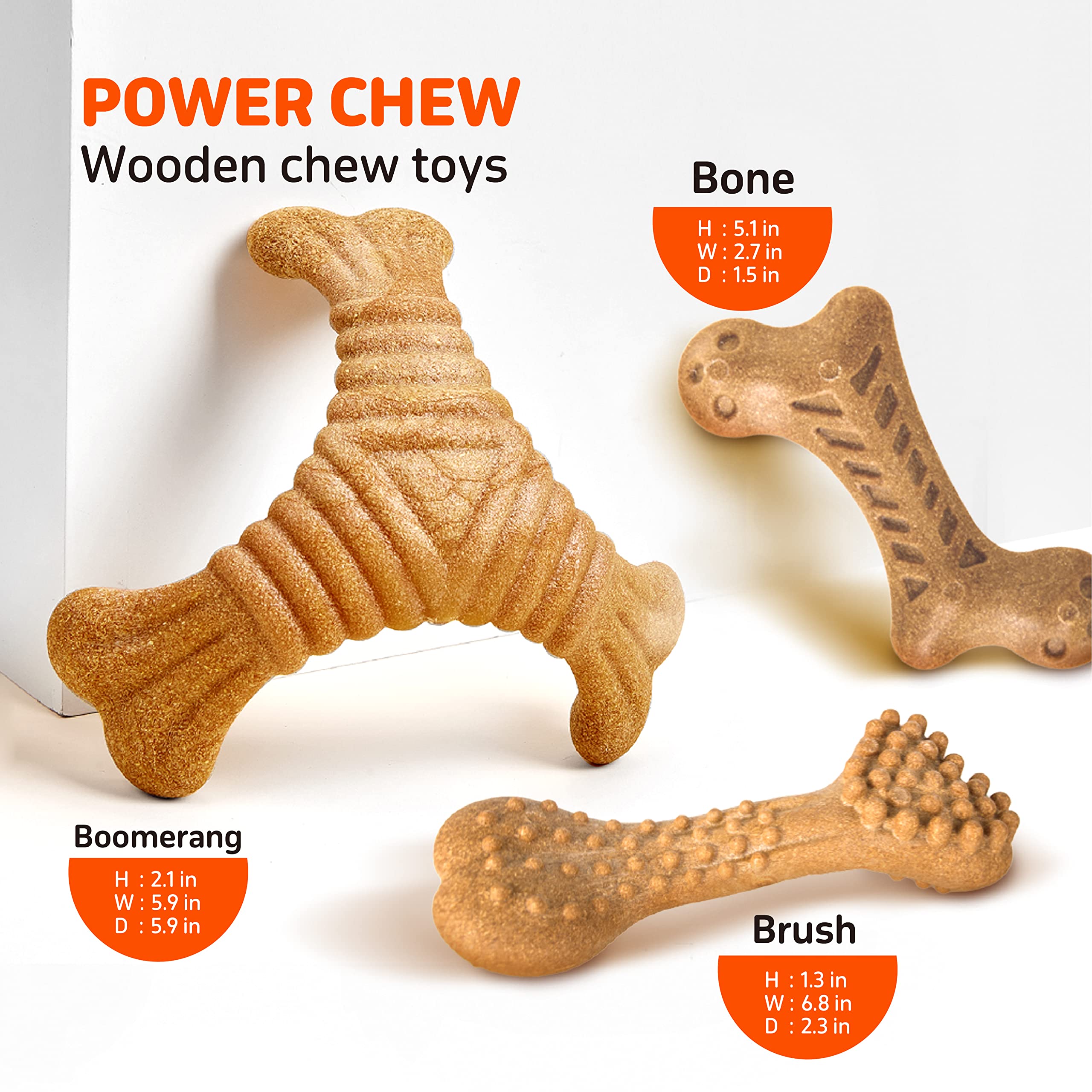 FOFOS Chew Toys for Aggressive Chewers Durable Dog Teething Stick Toys Dental Care for Large | Medium | Small Puppies (3 Pack)