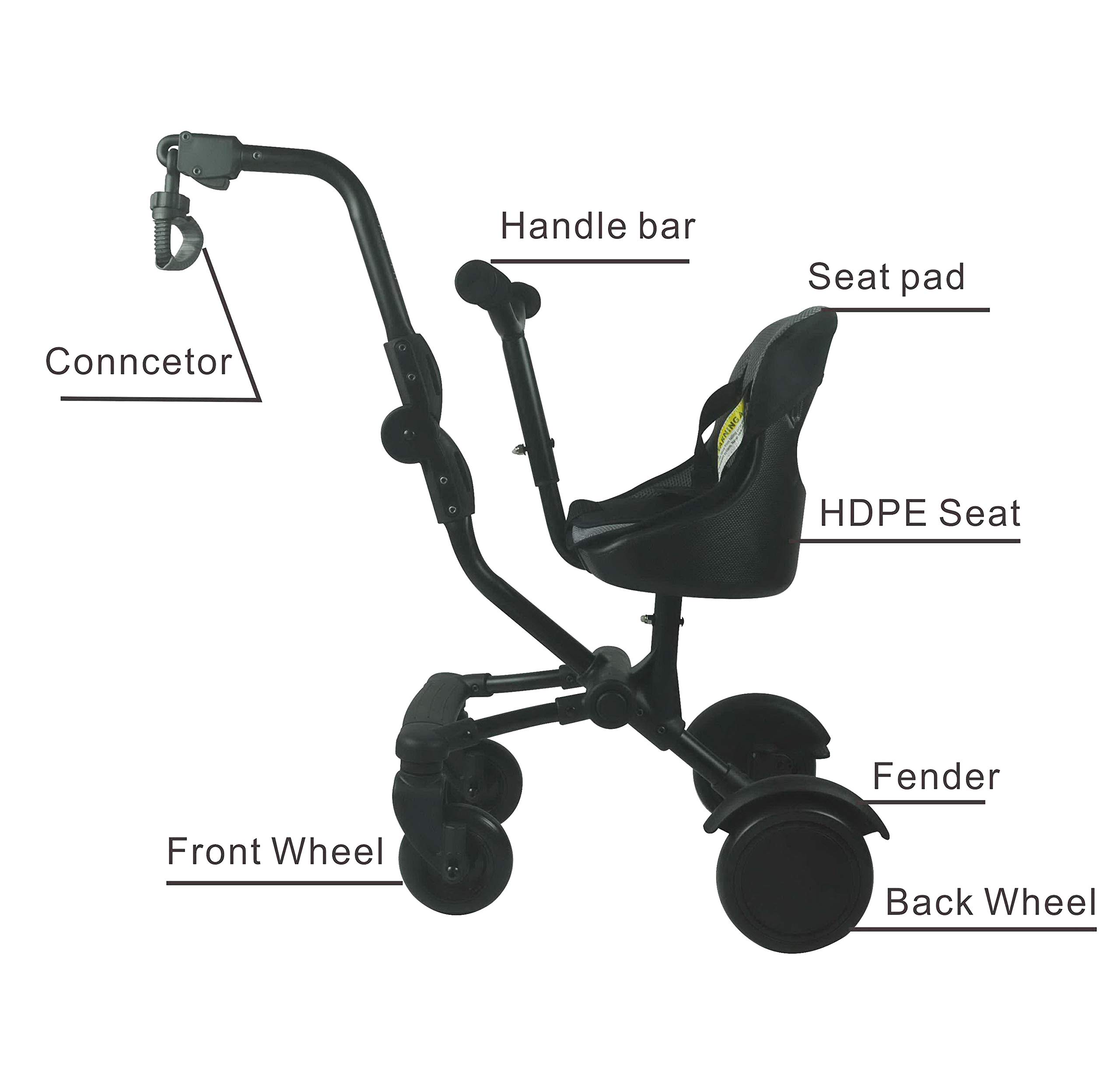 Englacha Uptown Rider – Child Rides Alongside Stroller Attachment with Comfy Padded Saddle Seat – Universal Fit for Most Strollers – Quick and Easy to Use – Designed for Safety