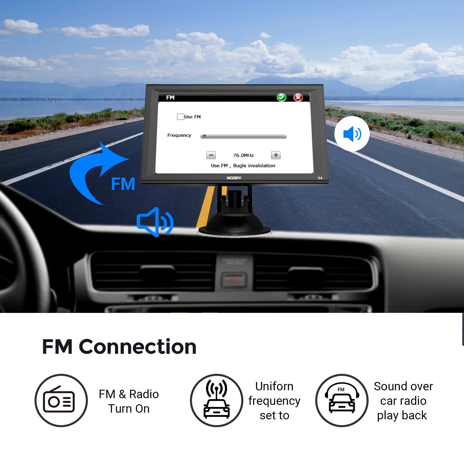 9inch Truck GPS Navigation for Car Big Touchscreen GPS Navigator Bluetooth AV-in Xgody 8GB ROM SAT NAV System Navigator Driving Alarm Lifetime map Updates