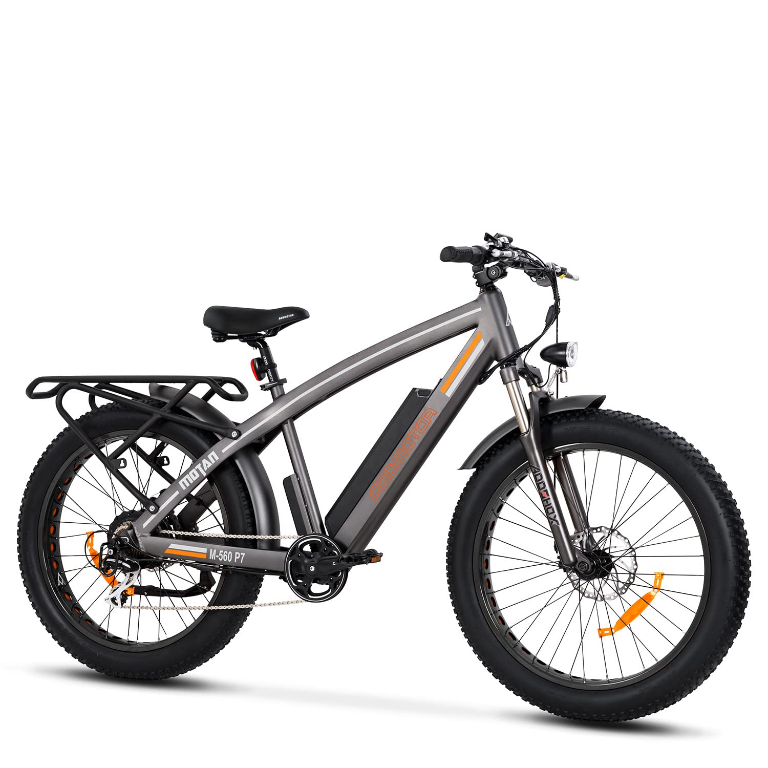 ADDMOTOR Electric Mountain Bikes for Adults 26'' Fat Tire Electric Bicycle, 750W Ebike with 20Ah Removable Battery Moped Cycle E-MTB, Professional 7-Speed Gears (Orange)