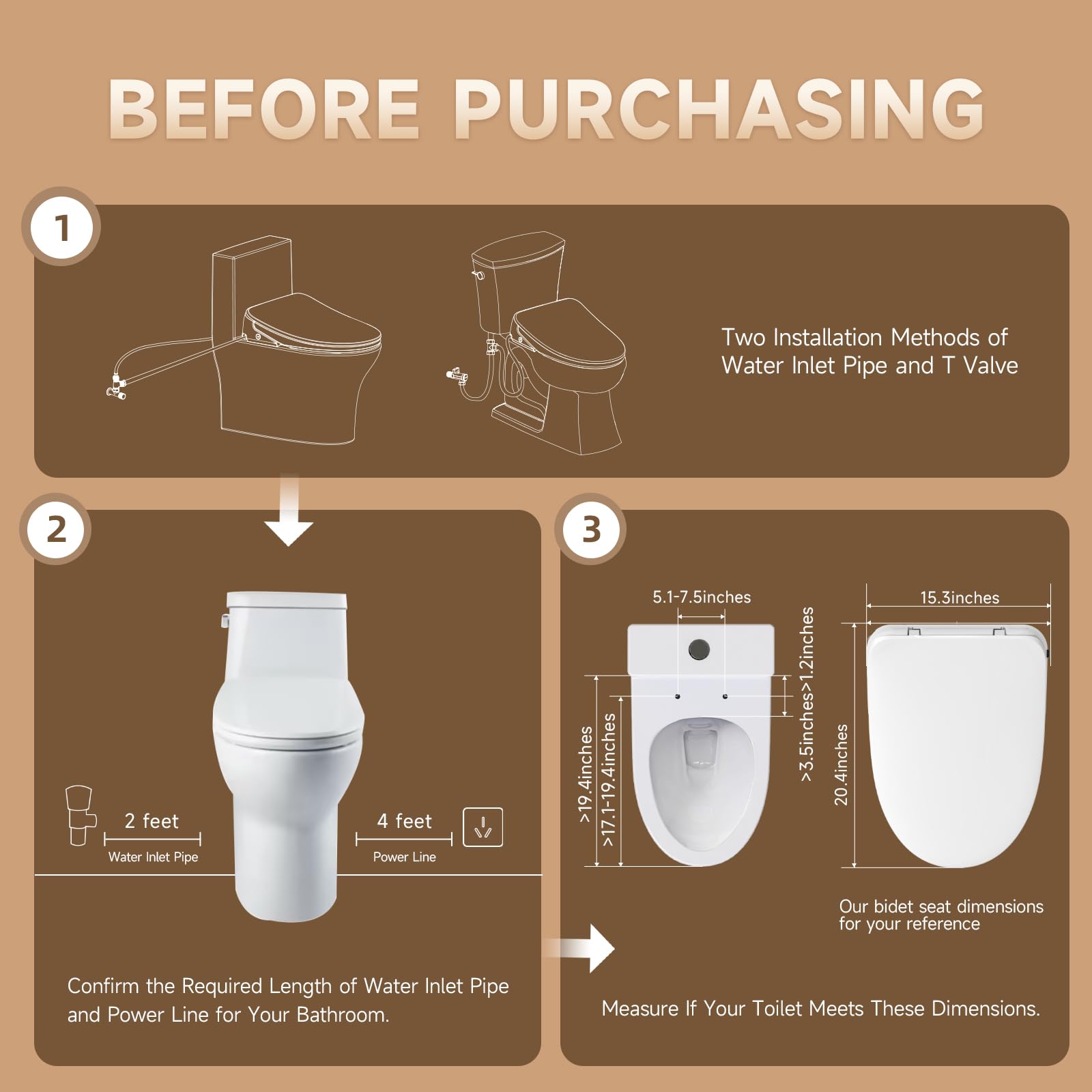 Aquatiz Auto Open Close Bidet Toilet Seat, Elongated with Endless Warm Water, Seat Heating, Night Light, Warm Air Dryer, Advanced Bidet Attachment for Toilets