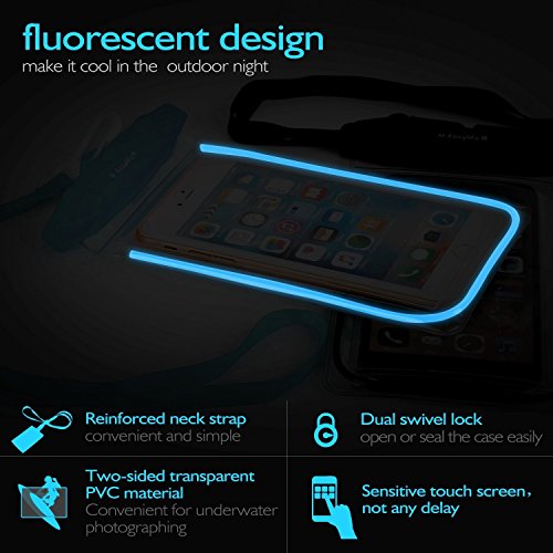 GLBSUNION Universal Waterproof Phone Case,2-Pack Waterproof Phone Lanyard Dry Bag Pouch for iPhone 14 13 12 11 Pro Xs Max Plus Galaxy S22 LG up to 8",Protective Pouch for Pool Beach Kayaking Travel