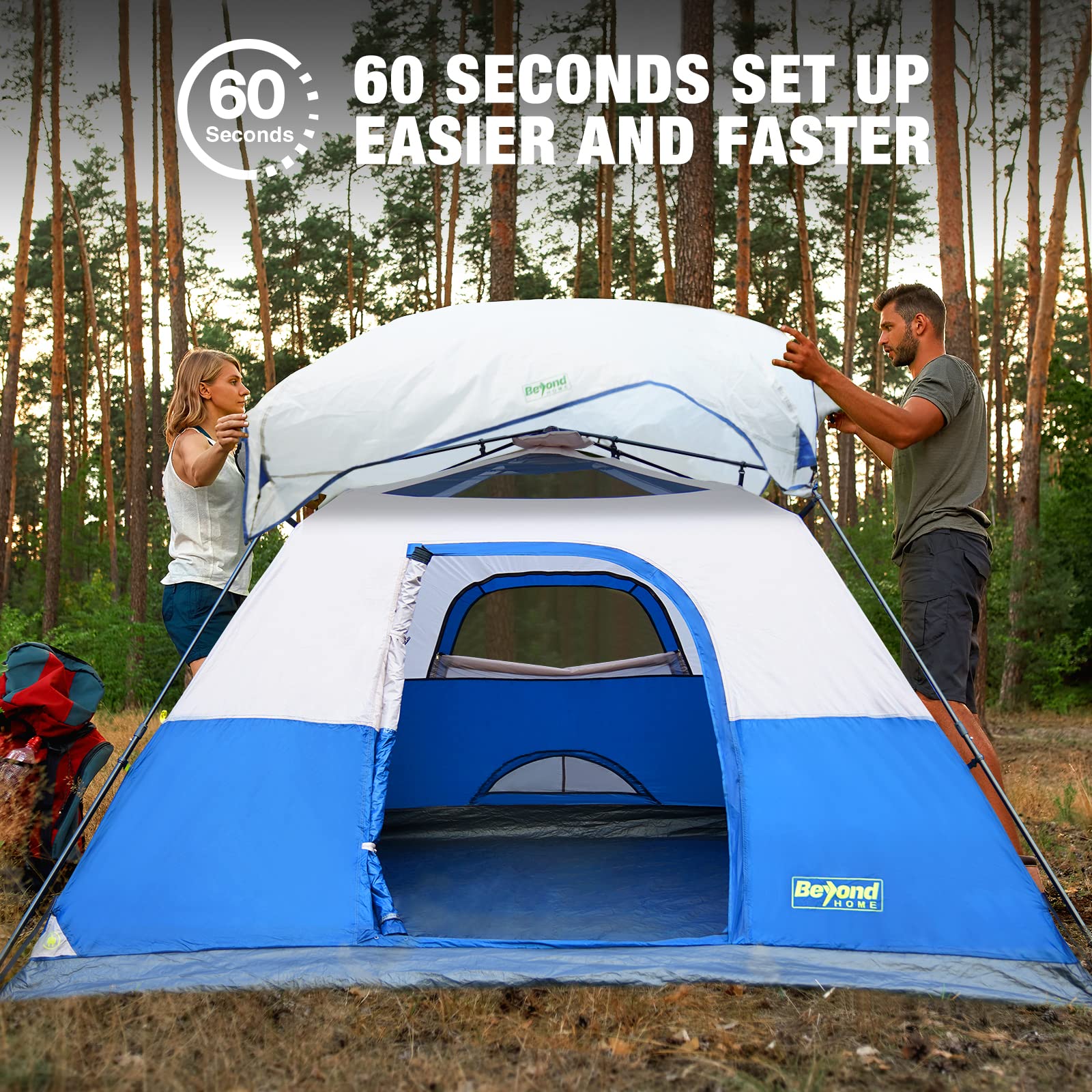 6 Person Instant Cabin Tent, Ultralight 1 Person Camping Sleeping Pad