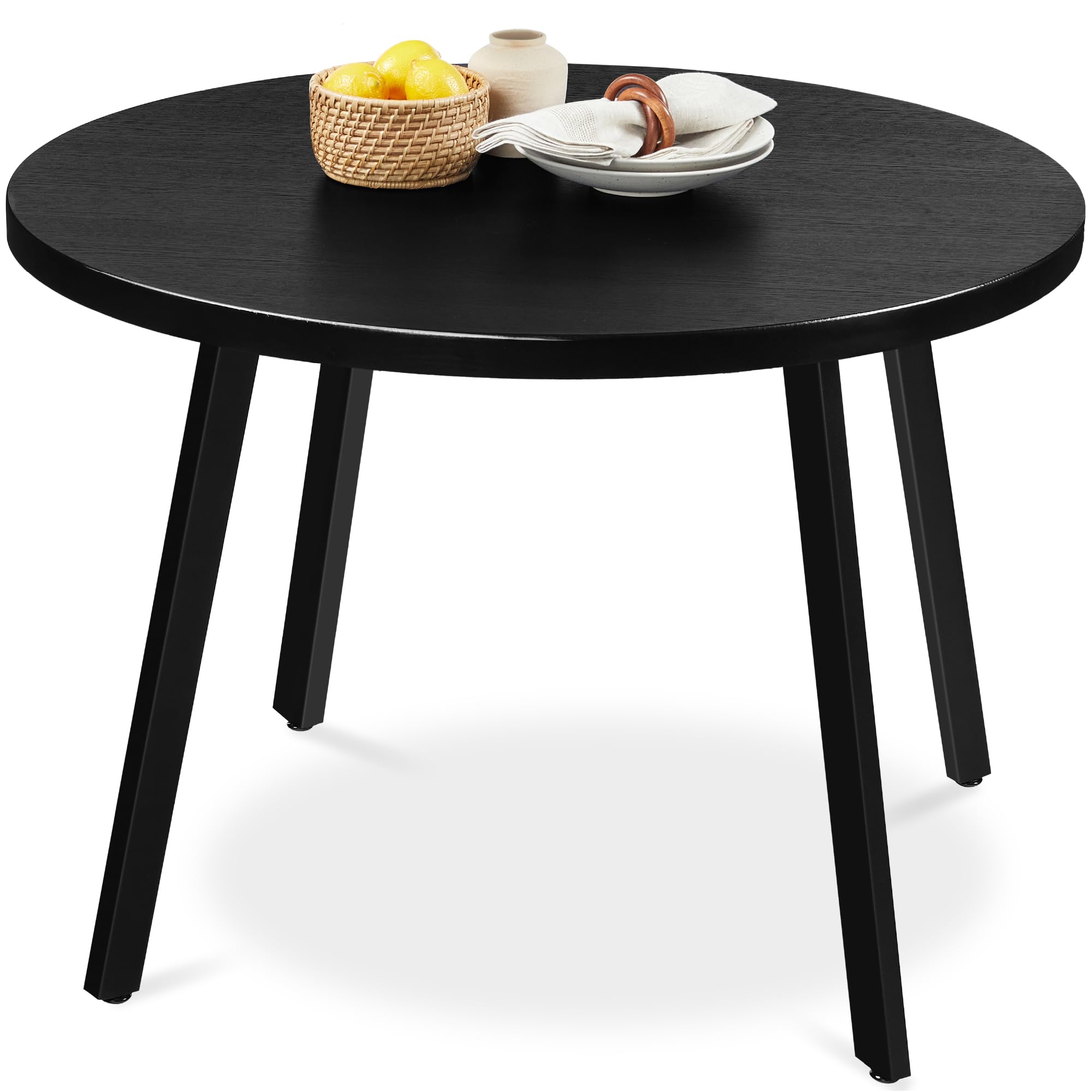 Best Choice Products Round Dining Table w/Steel Legs - Black