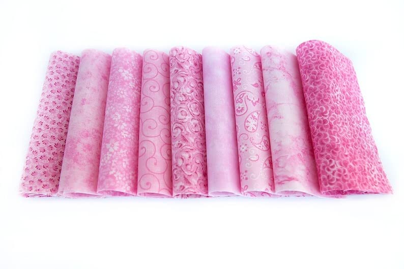 90 Pcs Fabric Strips Cute, Beautiful 100% Cotton Fabric Quilt Pink Tone-on-Tone, Width 5 inch Length 5 inch, Gift It's All Pink pre-Cut Charm Pack Squares, DIY Blanket