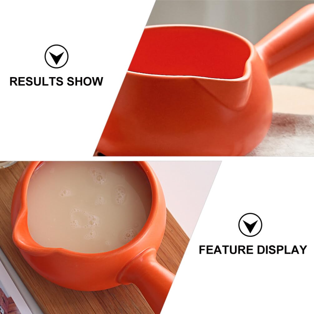 Luxshiny 700ml Delicate Soup Pan Noodle Pot Exquisite Ceramics Soup Pot Cooking Heating Milk Dishwasher Safe