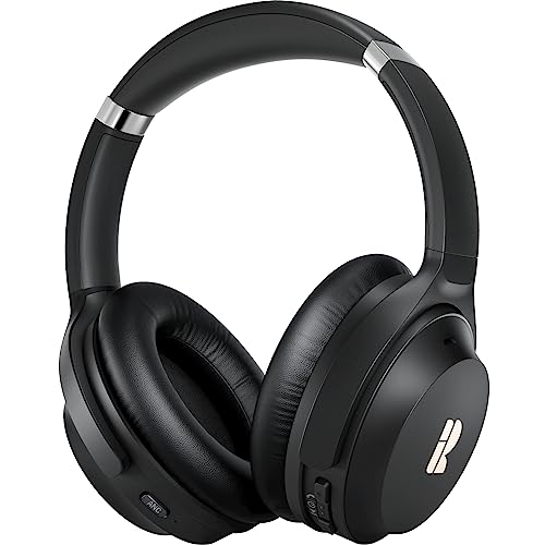 Bluetooth Headphones, Premium Active Noise Cancelling Wireless Headphones Over Ear, 50H Playtime, Hi-Res Audio, Deep Bass, Memory Foam Ear Cups for Travel, Home Office