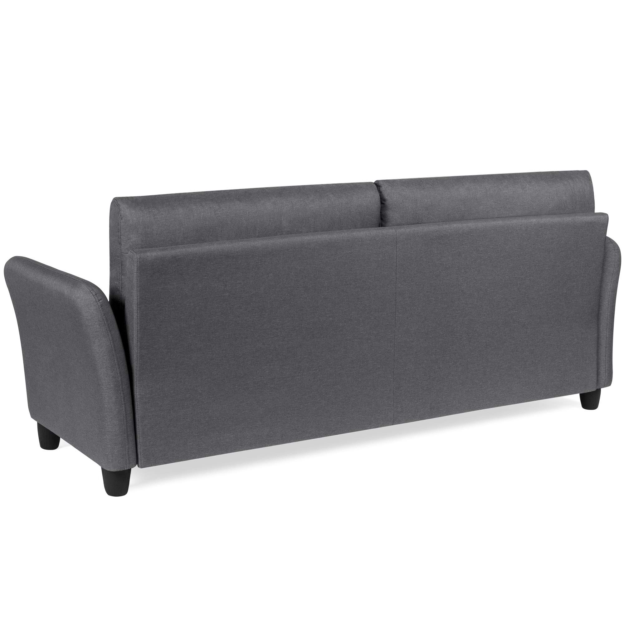 Best Choice Products 76 inch Linen Fabric Upholstered Contemporary Sofa Couch Lounger, Dark Gray