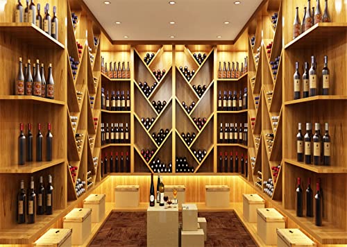BELECO 10x8ft Fabric Luxurious Wine Cellar Backdrop Wine Vault Bar Club Pub Backdrop Wine Cabinet Red Wine Whiskey Bottles Background Wine Theme Party Decor Wallpaper Men Women Adults Photo Props