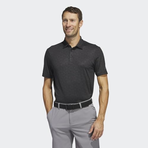 adidas Men's Ultimate365 All Over Printed Polo Shirt, Black, X-Large