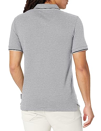 A|X ARMANI EXCHANGE mens Short Sleeve Jersey Knit Polo Shirt, B09b Heather Grey, X-Large US