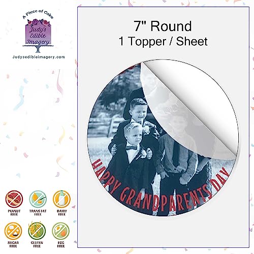 7β Circles Eatable Custom Print Cake Topper - Create Logo Sticker Personalized Images Pictures for Theme Party Events Occassion - 1 Per Sheet, Gluten Soy, Trans Fat Free, No Known Allergens