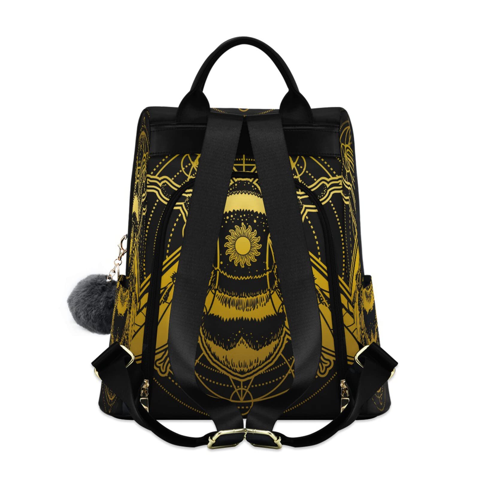 ALAZA Gold Bee Moon Sun Large Women's Fashion Casual Backpack Purse Shoulder Travel Bag