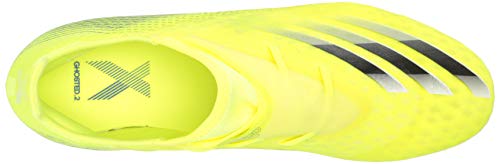 adidas Men's X GHOSTED.2 Soccer Shoe, Solar Yellow/White/Team Royal Blue, 11