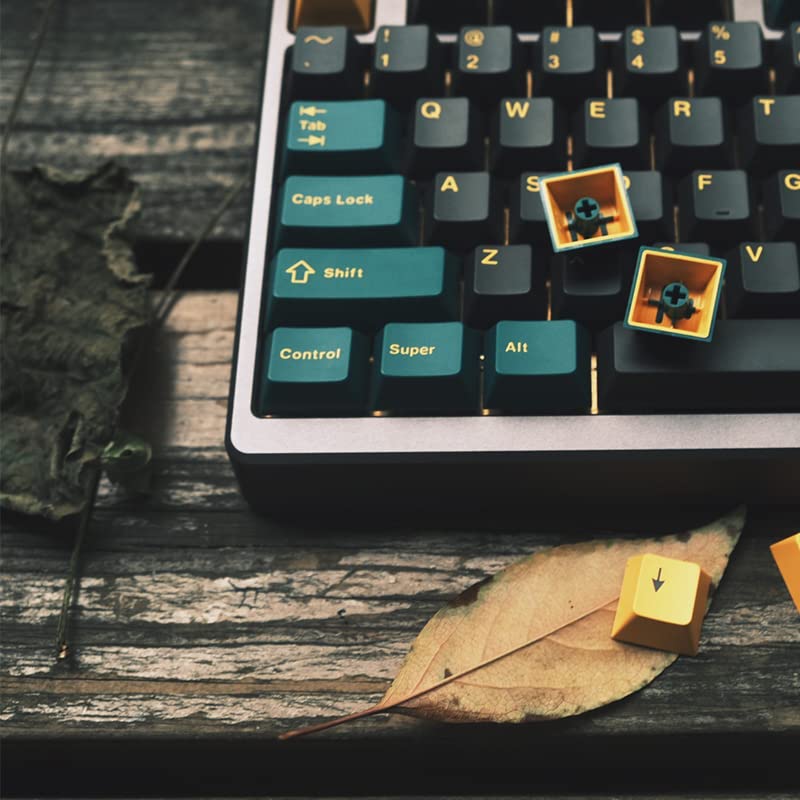Akko Keycaps MARRS Green 184-key Cherry Profile ABS Double-Shot Keycaps Set for Mechanical Gaming Keyboard with ISO modifiers
