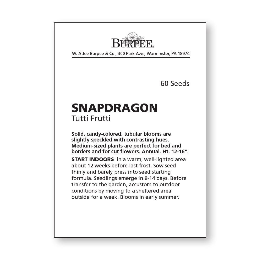 Burpee Tutti Frutti Snapdragon Seeds 60 seeds