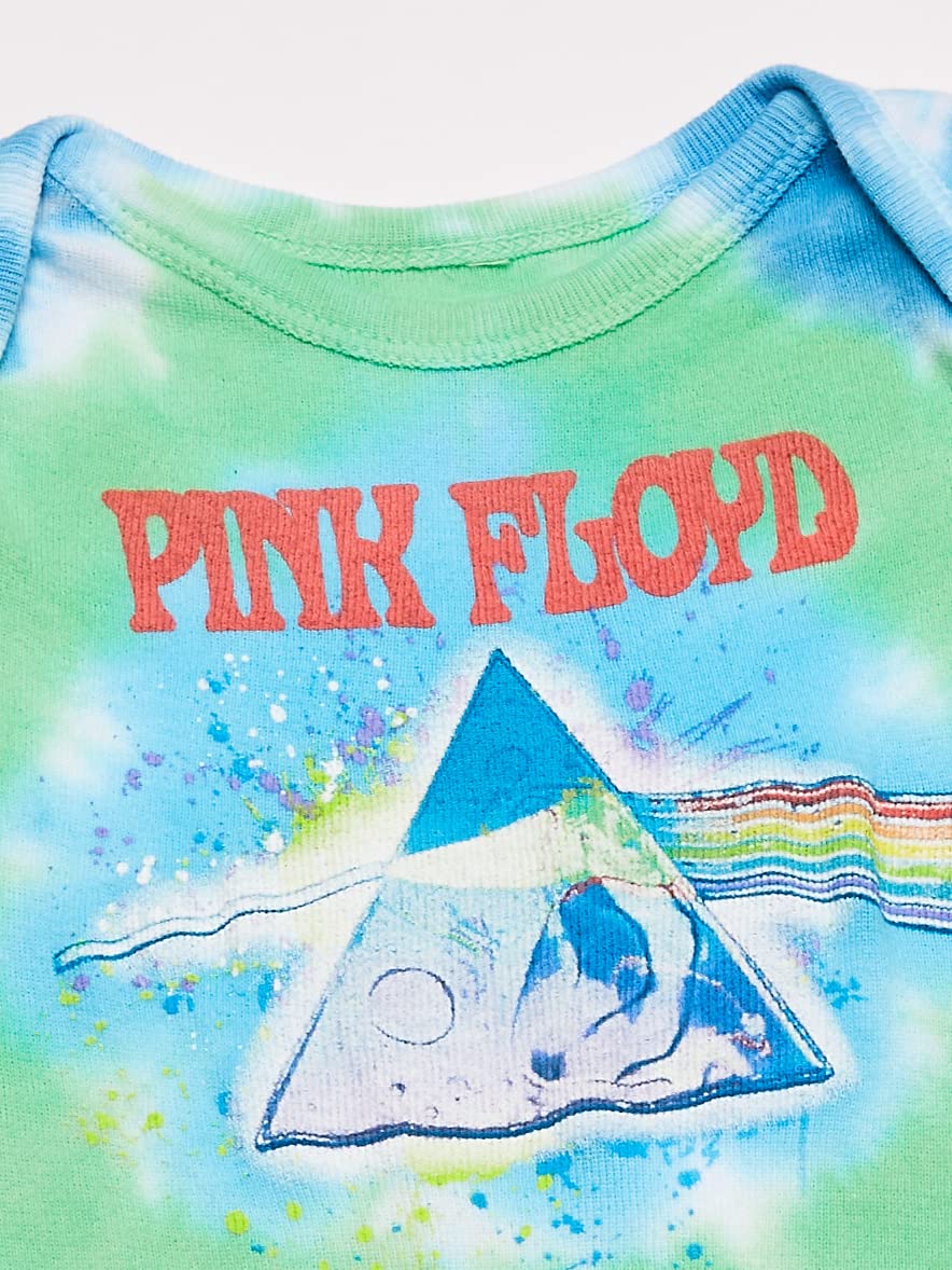 Liquid Blue baby boys Pink Floyd Dark Side Oil Paint Onesie T Shirt, Tie/Dye, 0-6 Months US