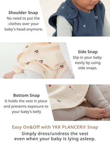 Konny Baby Sleep Sack - Wearable Blanket Sleeping Vest | 6-Layer Cotton Gauze Newborn Essentials Cloths | TOG 1.0 | 6 Months - 5T | (Navy Sparkle, Medium)