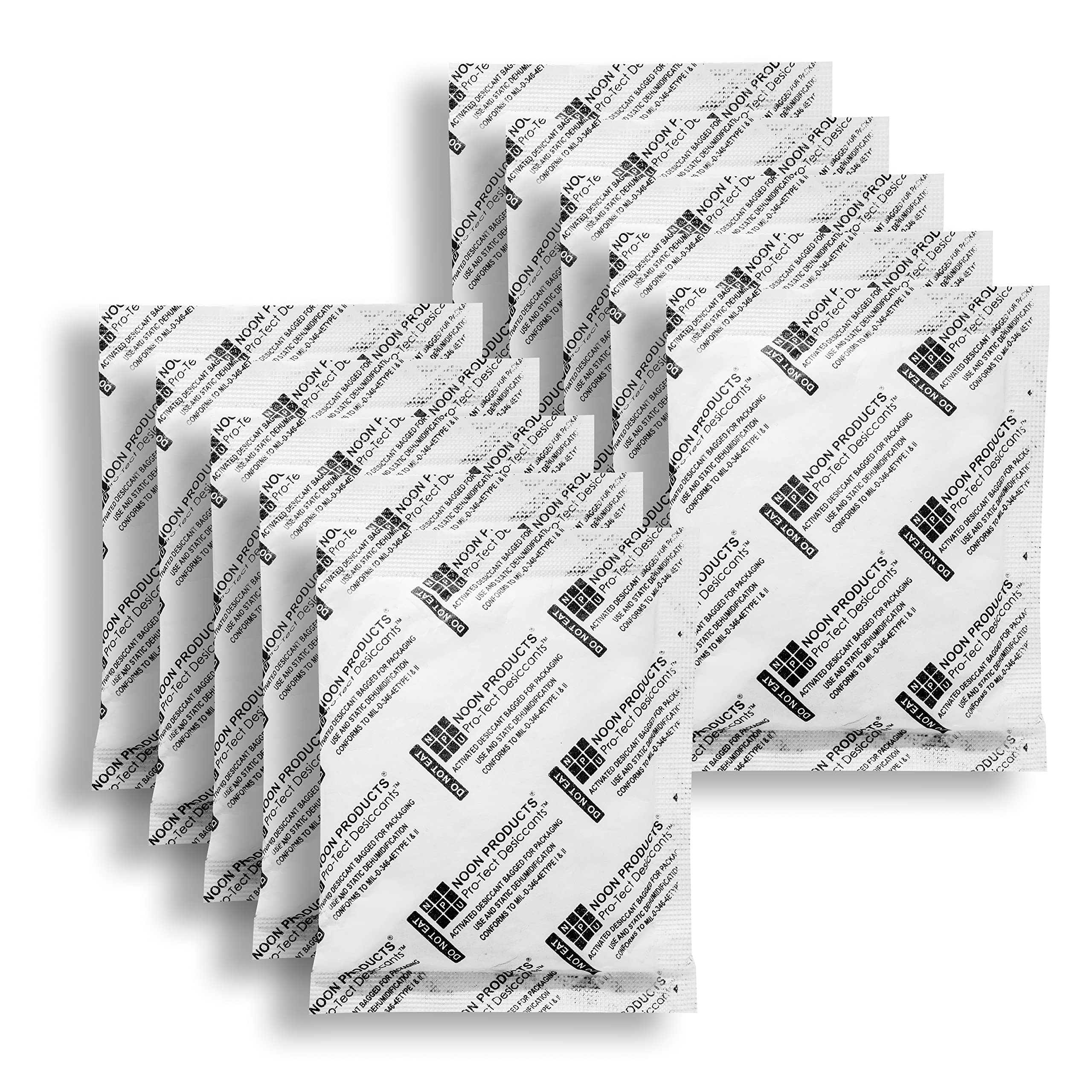 60 Gram Silica Gel Pack Desiccant | Dust Prevention for Safes | No Static | Household and Commerical Use | Military Grade Conforms to MIL-D-3463E for Absorption Capacity | 10-Pack