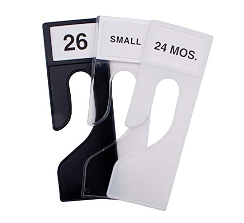 NAHANCO 275E Deluxe Black Clothing Size Divider, Large, King Size (Bulk Pack of 200)