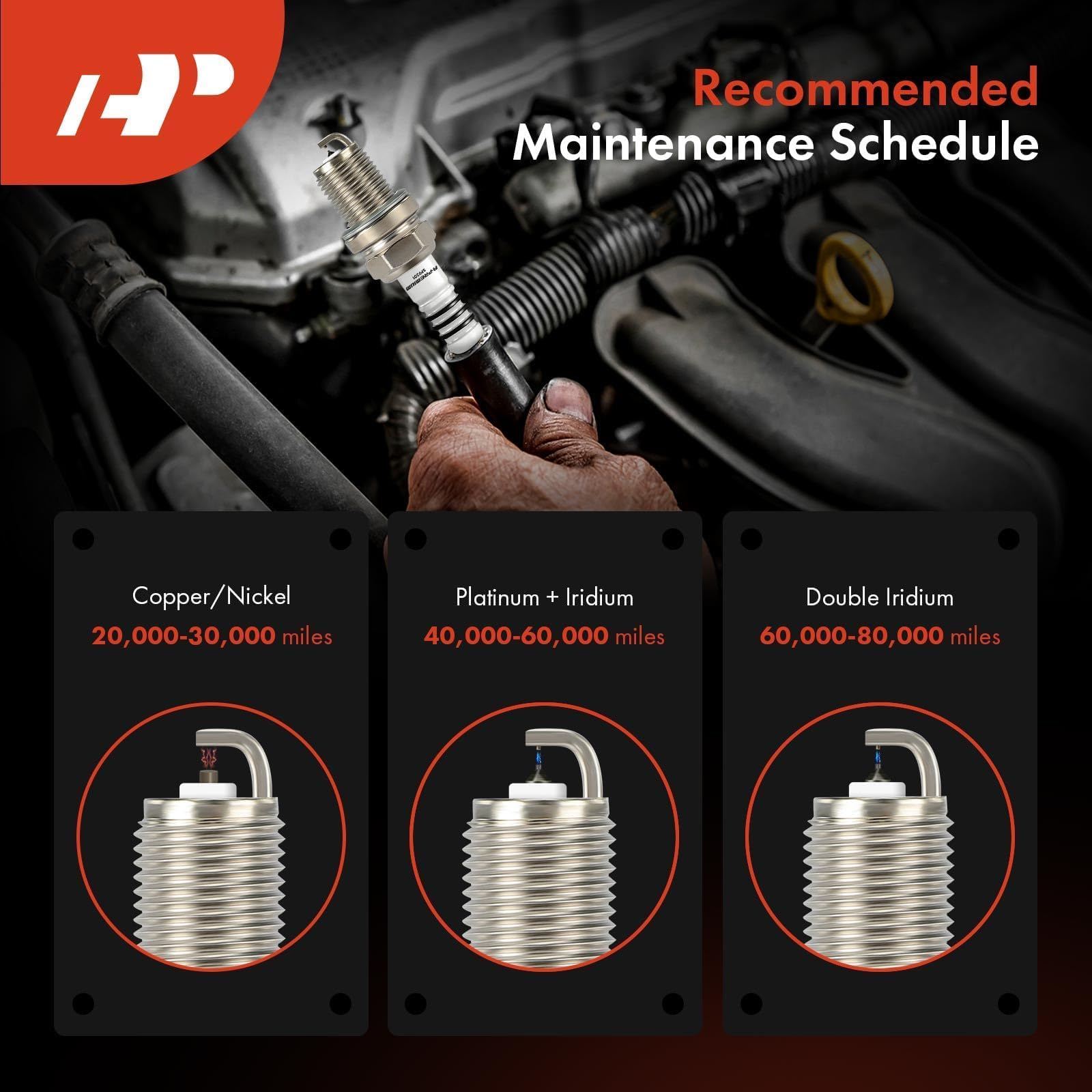 A-Premium Iridium Platinum Spark Plugs Compatible with Chevrolet Equinox 2018-2020, Malibu 2016-2020, Cruze 2016-2019 & GMC Terrain 2018-2020 & Buick Encore 2016-2019, 1.4L 1.5L 1.6L, Pack of 4