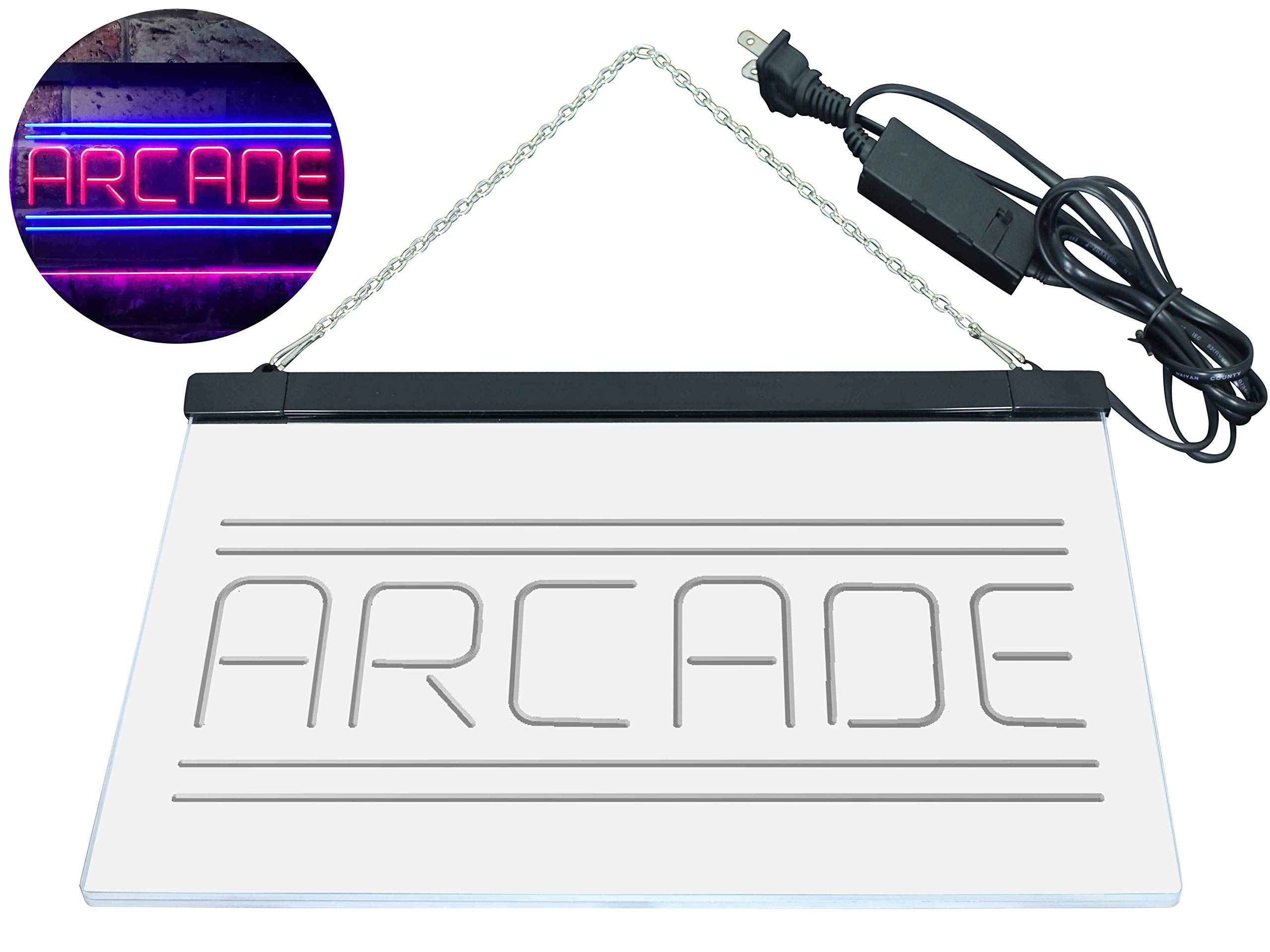 ADVPRO Arcade Game Zone Room Dual Color LED Neon Sign Blue & Red 16" x 12" st6s43-i3368-br