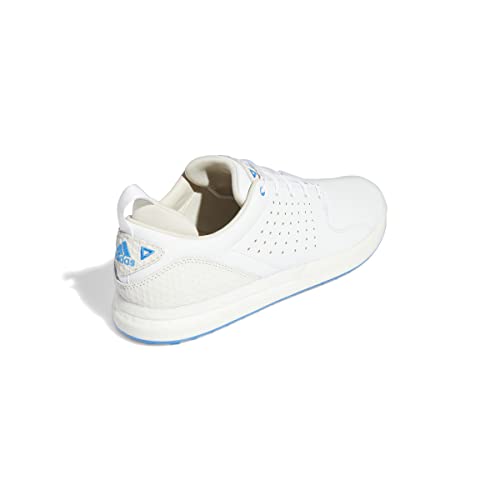 adidas mens Flopshot Spikeless Golf Shoe, Footwear White/Gold Metallic/Blue Rush, 10.5 US