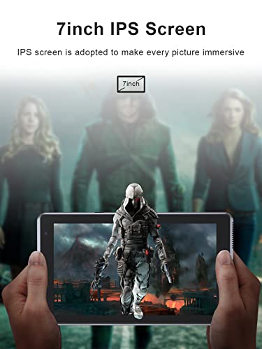 ATOZEE Android 11.0 Tablet, 7 Inch Tablets, Quad-Core 1.5GHz Processor, 32GB Storage, 2GB RAM, Dual Camera,1024 x 600 IPS HD Display Screen,128GB Expand, WiFi, BT, Black 7" Tablet.
