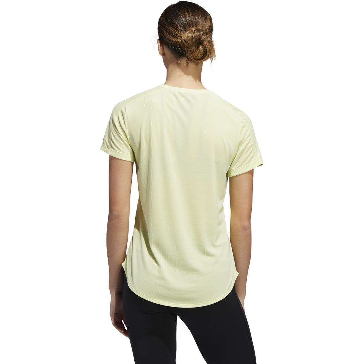 adidas womens 3-Stripes Personal Best Run It Tee Haze Coral Small
