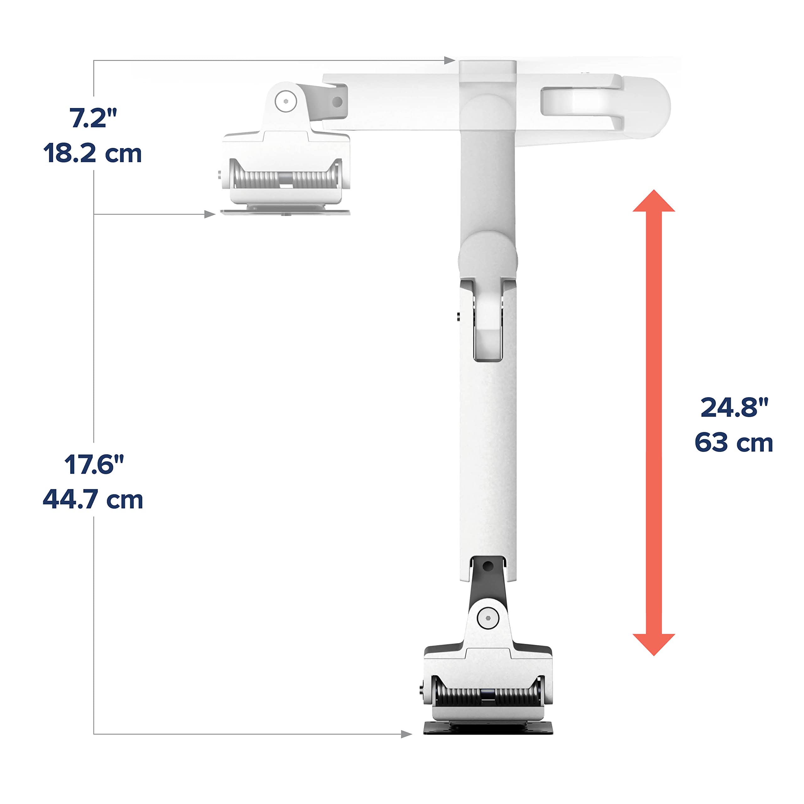 Ergotron – HX Single Ultrawide Monitor Arm, VESA Wall Mount – for Monitors Up to 49 Inches, 20 to 42 lbs, Less Than 8 Inch Display Depth – Standard Pivot, White