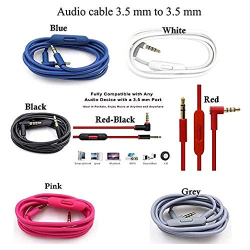 Xivip Solo Replacement Cable with in-line Microphone and Control Compatible with Beats by Dr Dre Headphones Studio Pro Detox Wireless Mixr Executive Pill(Black)