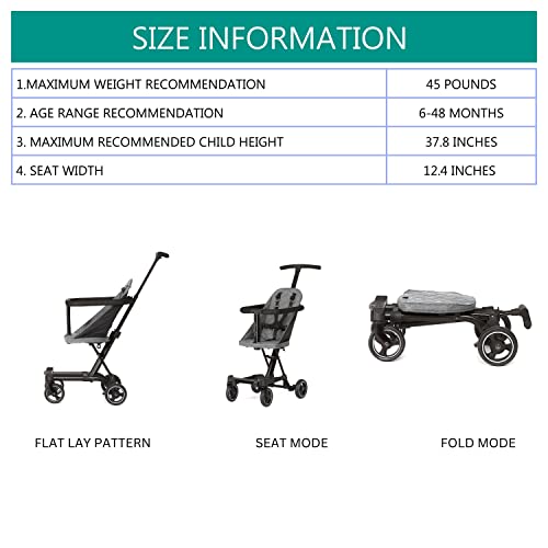 Dream On Me Lightweight And Compact Coast Rider Stroller With One Hand Easy Fold, Adjustable Handles And Soft Ride Wheels, Grey