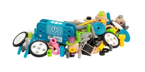 BRIO Builder 34591 - Builder Motor Set - 120 Piece Construction Set STEM Toy with Wood and Plastic Pieces and a Motor for Kids Age 3 and Up