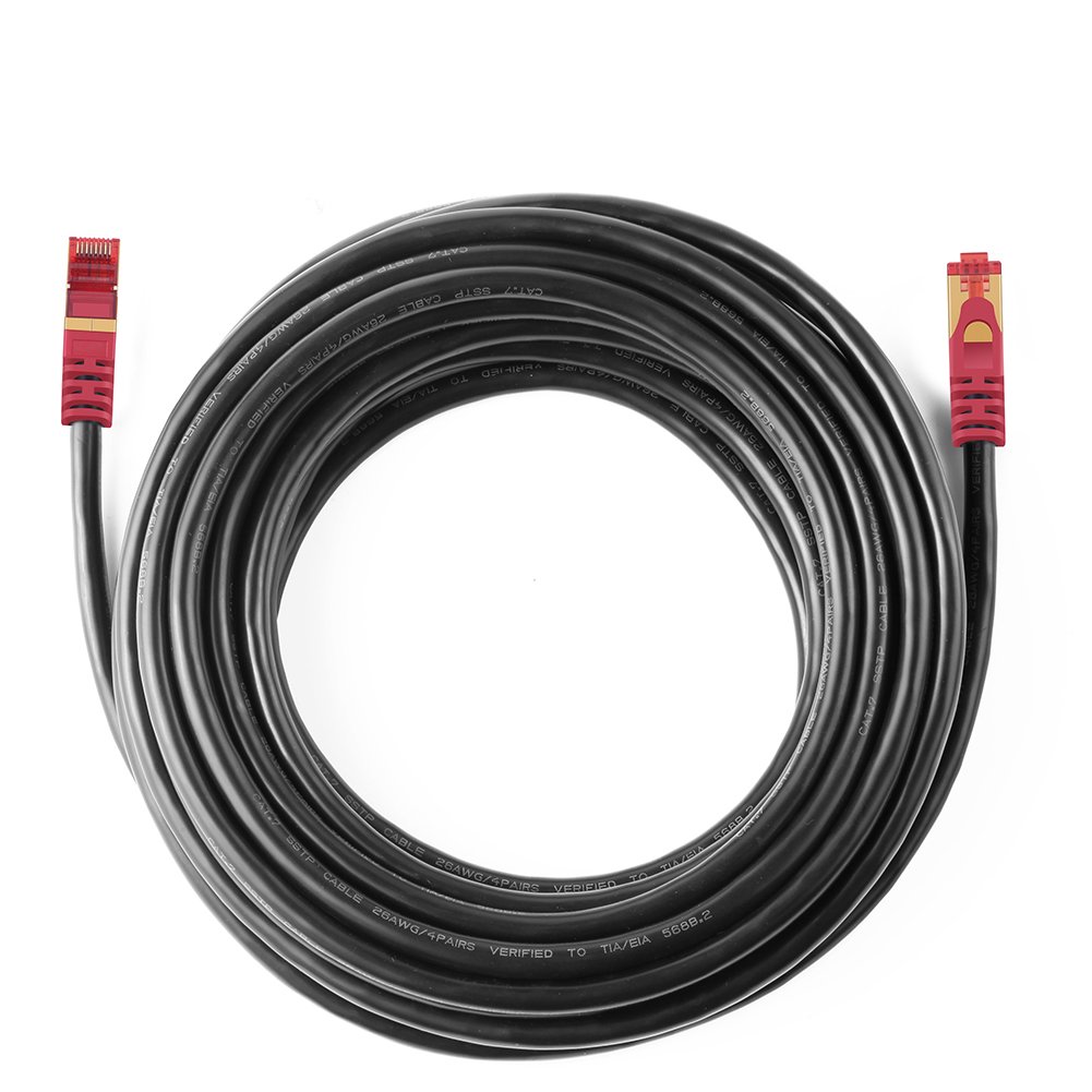 Ethernet Cable, ShineKee 30 Feet 26AWG Heavy-Duty Cat7 Networking Cord Patch Cable RJ45 10 Gigabit 600Mhz LAN Wire Cable STP for Modem, Router, PC, Mac, Laptop, PS2, PS3, PS4, Xbox, and Xbox 360