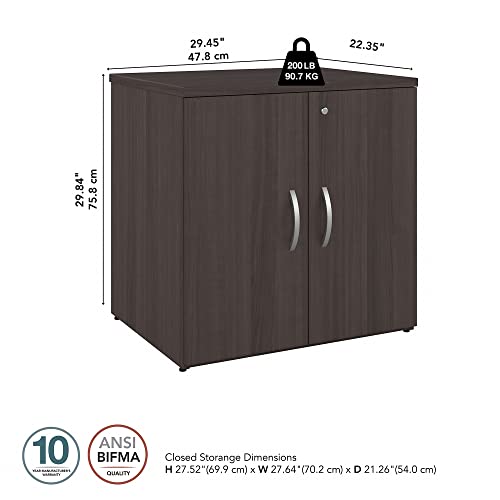Bush Business Furniture Studio C Office Storage Cabinet with Doors, Storm Gray