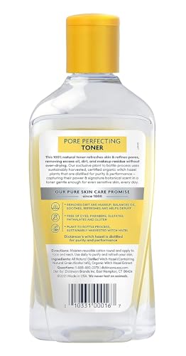 Dickinson's Original Witch Hazel Pore Perfecting Toner, 100% Natural, 16 Ounce Fragrance free