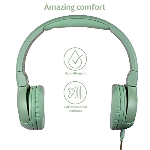 POGS Kids Wired Headphones | The Elephant | Foldable and Durable Headphones for Kids 3+ with Volume Control, Microphone, Volume Limiter 85 dB | Music-Sharing Function | (3.2ft, 3.5mm)