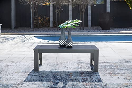 Signature Design by Ashley Amora Outdoor HDPE Patio Coffee Table, Charcoal Gray