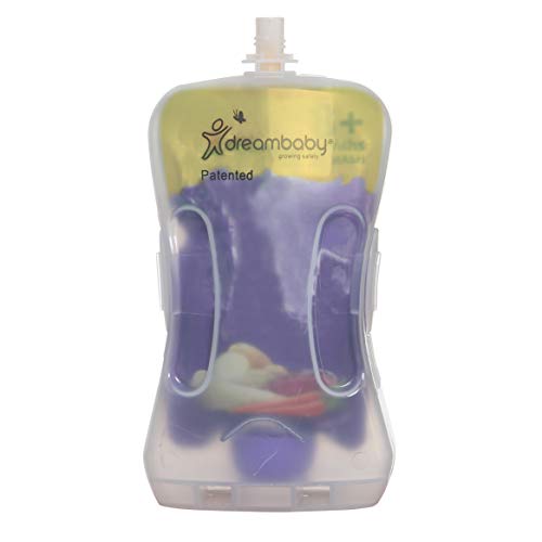 Dreambaby Pouch Pal Self Feeding Baby Food Pouch Holder - No Squeeze, No Spill, No Mess Reusable Container for Toddlers 1 Count (Pack of 1)