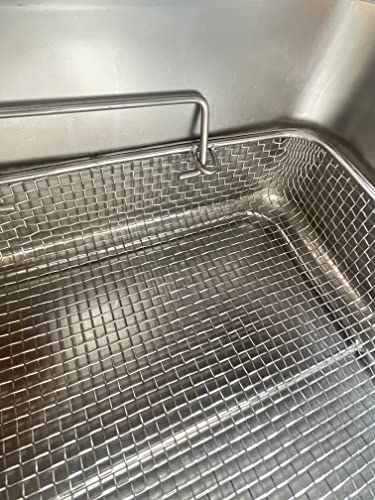 KUNWU SUS304 Stainless Steel Mesh Net Strainer Grill Basket for Medium Cat Litter Box, Rinse, Fry, Steam or Cook Vegetables & Pasta,Easy Clean Durable Net 17.5"x13.5"x3"