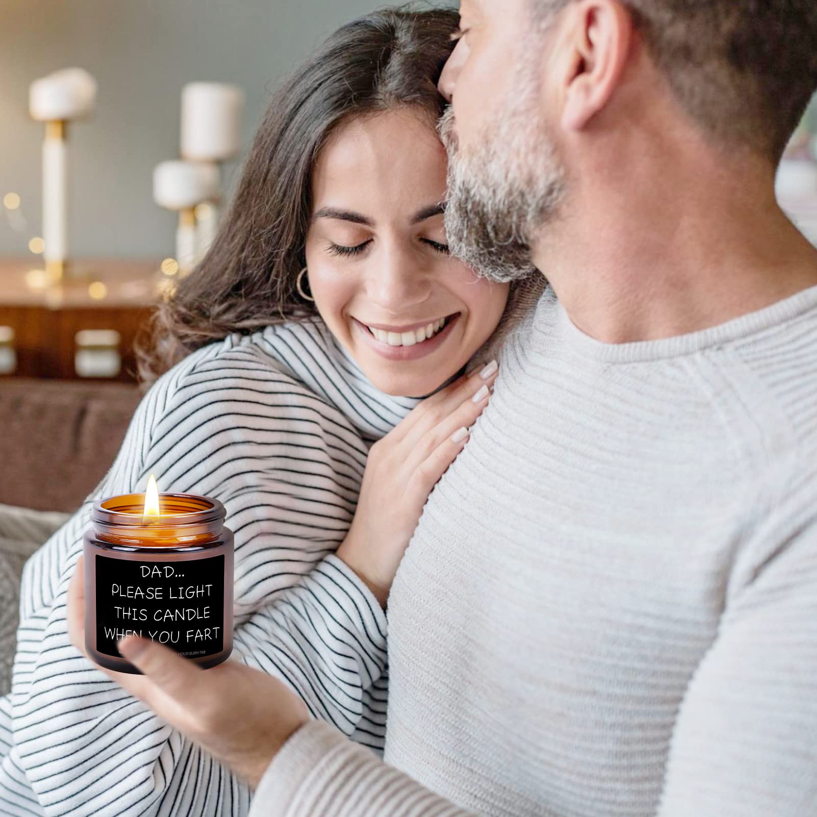 Funny Gifts Candles for Dad, Father's Day Gift Candle Birthday Present for Daddy Step Dad Father in Law Sandalwood Scented (4 oz)