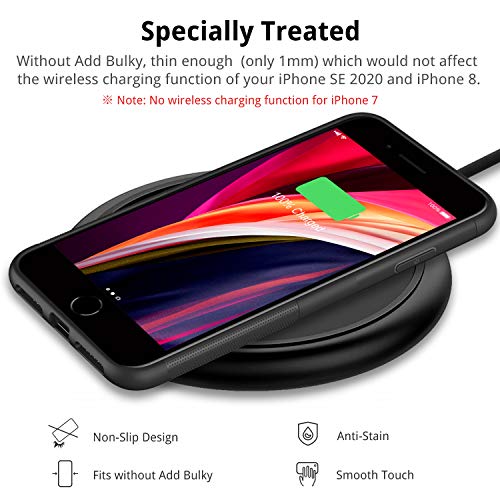 UNBREAKcable Case for iPhone SE 2020/SE 2022 / iPhone 8 /iPhone 7, Shock-Absorption, Anti-Scratch, Soft Frosted TPU Ultra Thin Cover Protective Case for iPhone 8/7/ SE 2/SE3 4.7 Inch - Matte Black