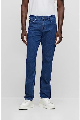 BOSS Men's Maine Regular Fit Stretch Denim Jeans, Bright Blue