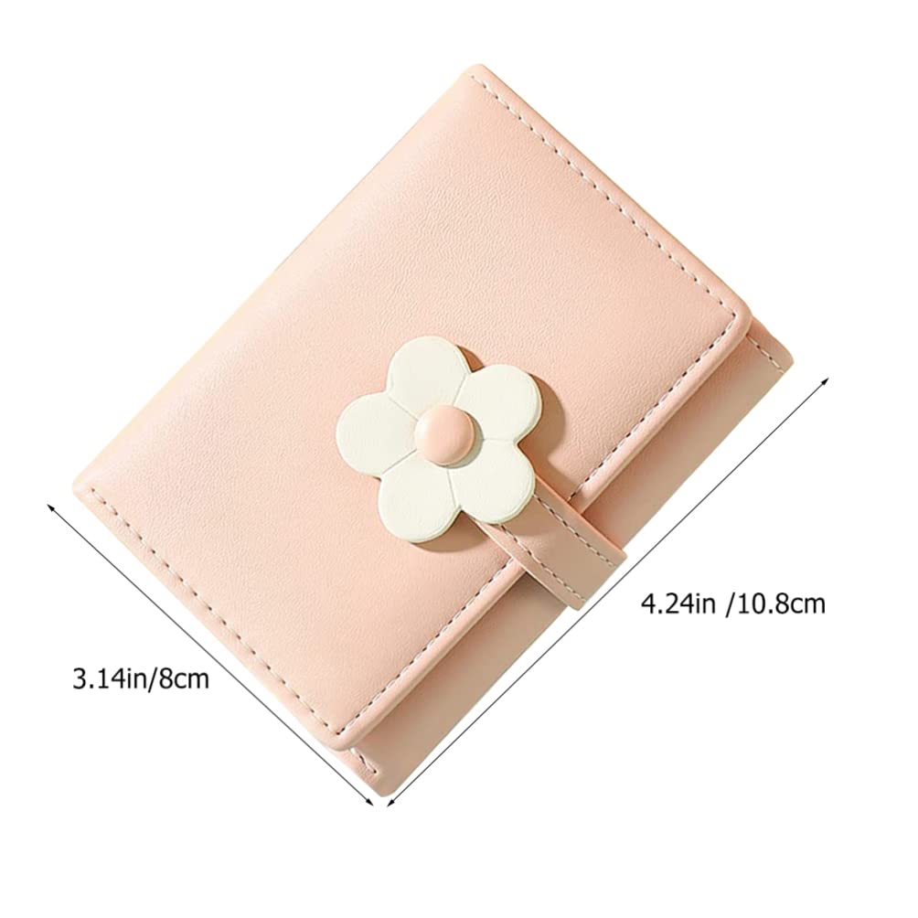 ABOOFAN Wallet Women Cute Flower Wallet for Girls Women Small Tri-Fold Wallet Cash Pocket Belt Bag