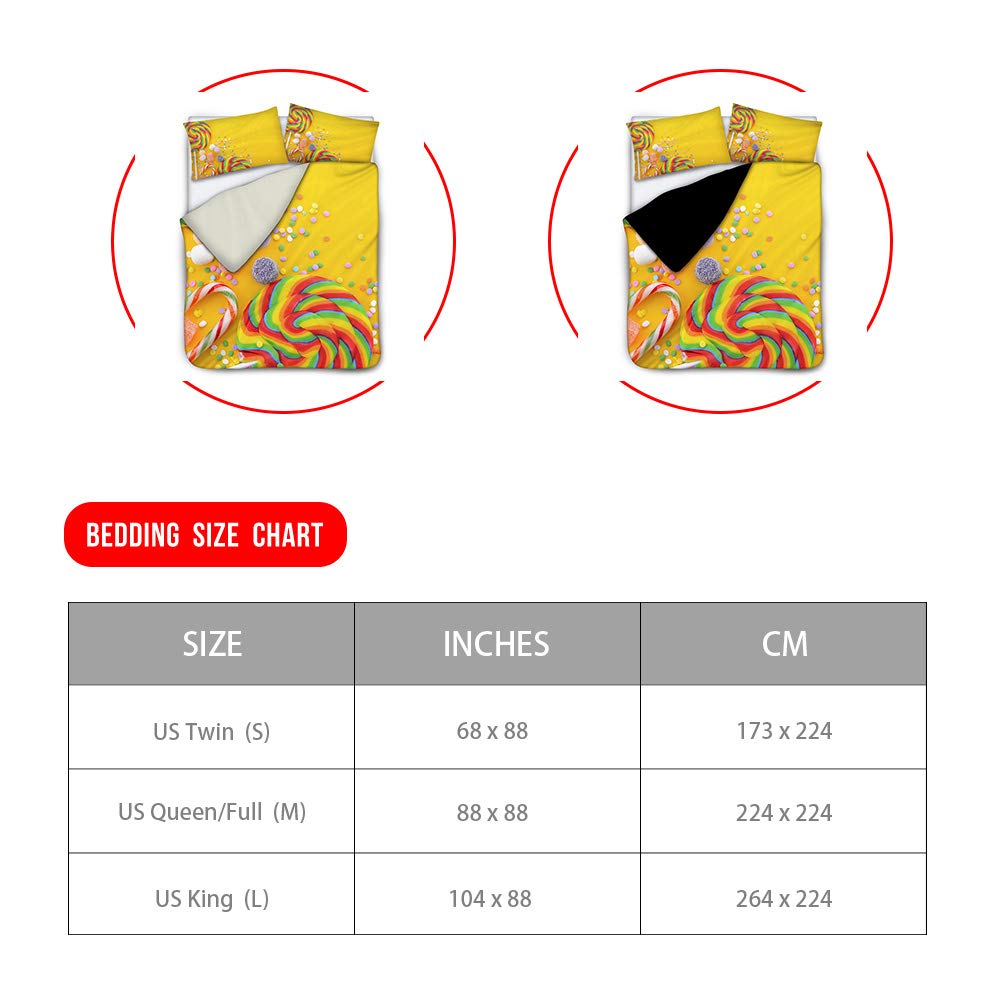 BIGCARJOB 3 Pieces Her Side His Side Dog Side White Black Duvet Cover Set (1 Duvet Cover + 2 Pillowcases) King Size Breathable Comforter Cover