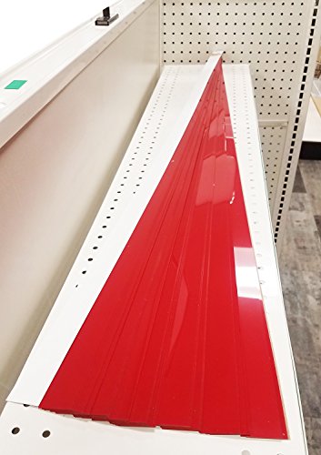 STORE FIXTURES DIRECT Decorative Gondola Shelving Pre Cut Vinyl Insert Strips 48" x 1.25" Shelf C-Channel, Red, 20 Pack