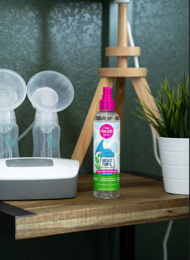 dapple Breast Pump Cleaner Spray Baby, 8 Fl Oz Bottle, Unscented, Plant Based & Hypoallergenic - Removes Milk Residue - Easy Rinse Formula With Oxygenated Vinegar