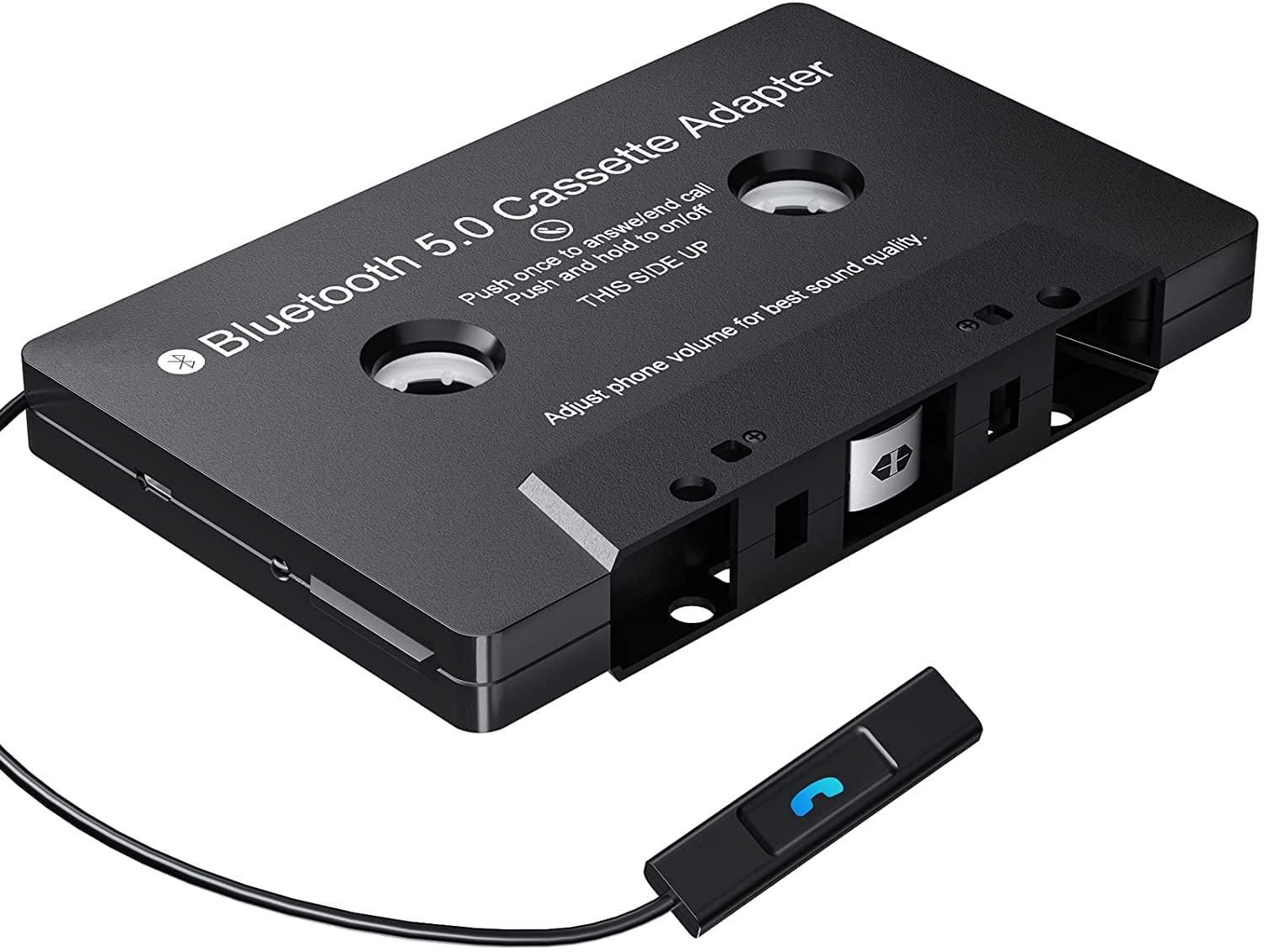 DIGITNOW Car Audio Cassette Receiver, Bluetooth 5.0 Cassette Aux Adapter for Listening Mobile Phone Music and Car Voice Handsfree, Black