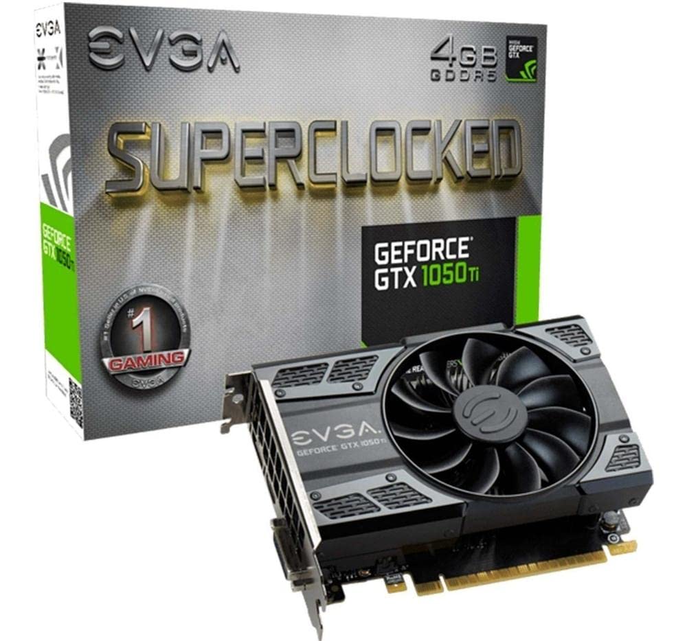 EVGA GeForce 04G-P4-6253-KR, GTX 1050 Ti SC GAMING, 4GB GDDR5, DX12 OSD Support (PXOC) Graphics Card