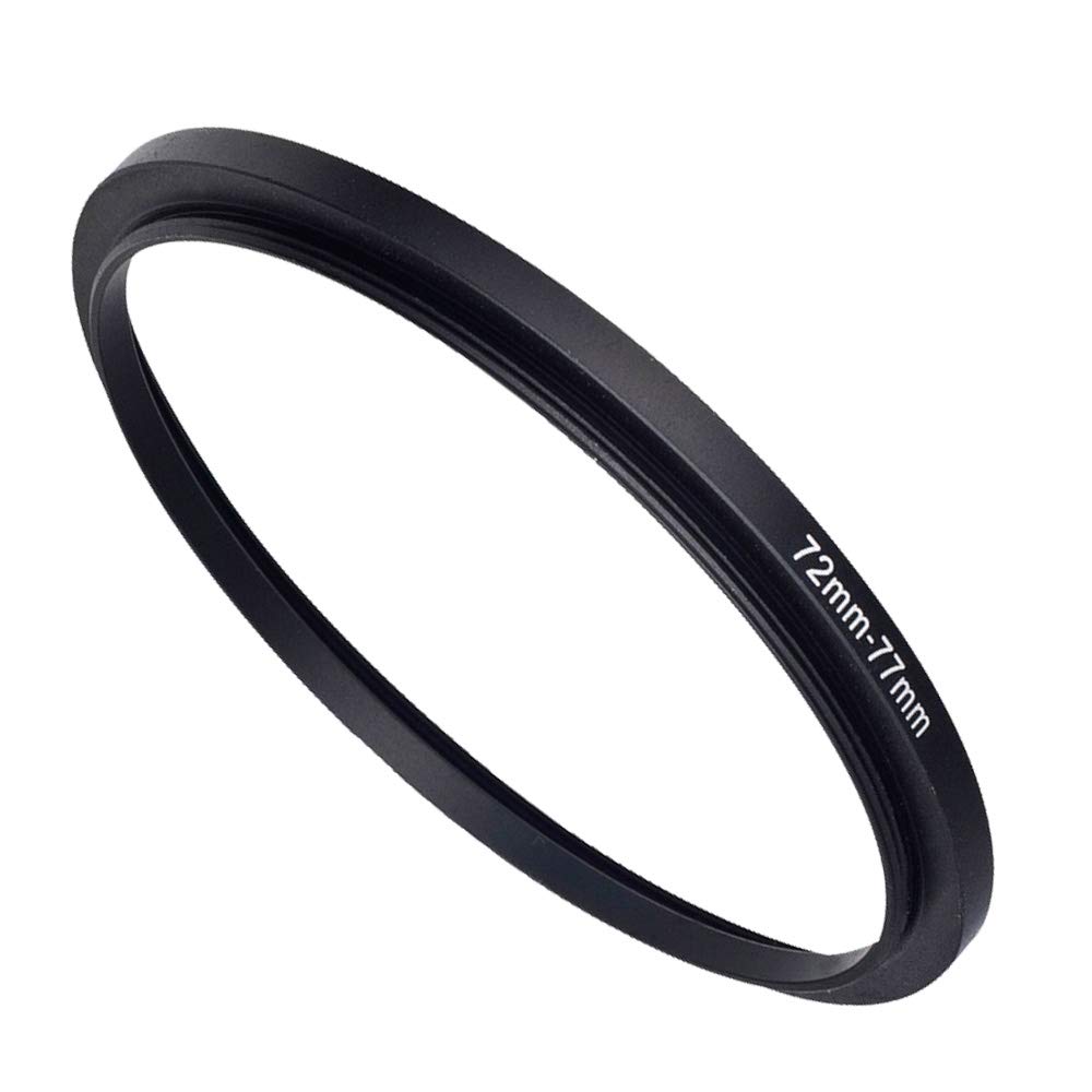 72mm-77mm Step Up Ring(72mm Lens to 77mm Filter, Hood,Lens Converter and Other Accessories) (2 Packs), Fire Rock 72-77 Aerometal Camera Lens Filter Adapter Ring…